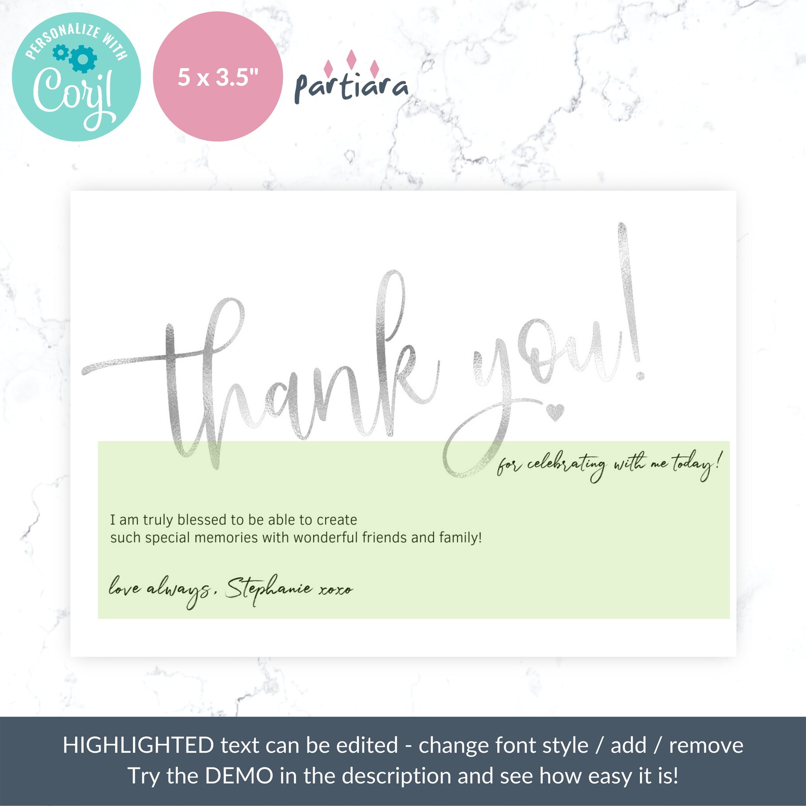 Adult Party Thank You Card Printable Birthday Thankyou Note - Etsy