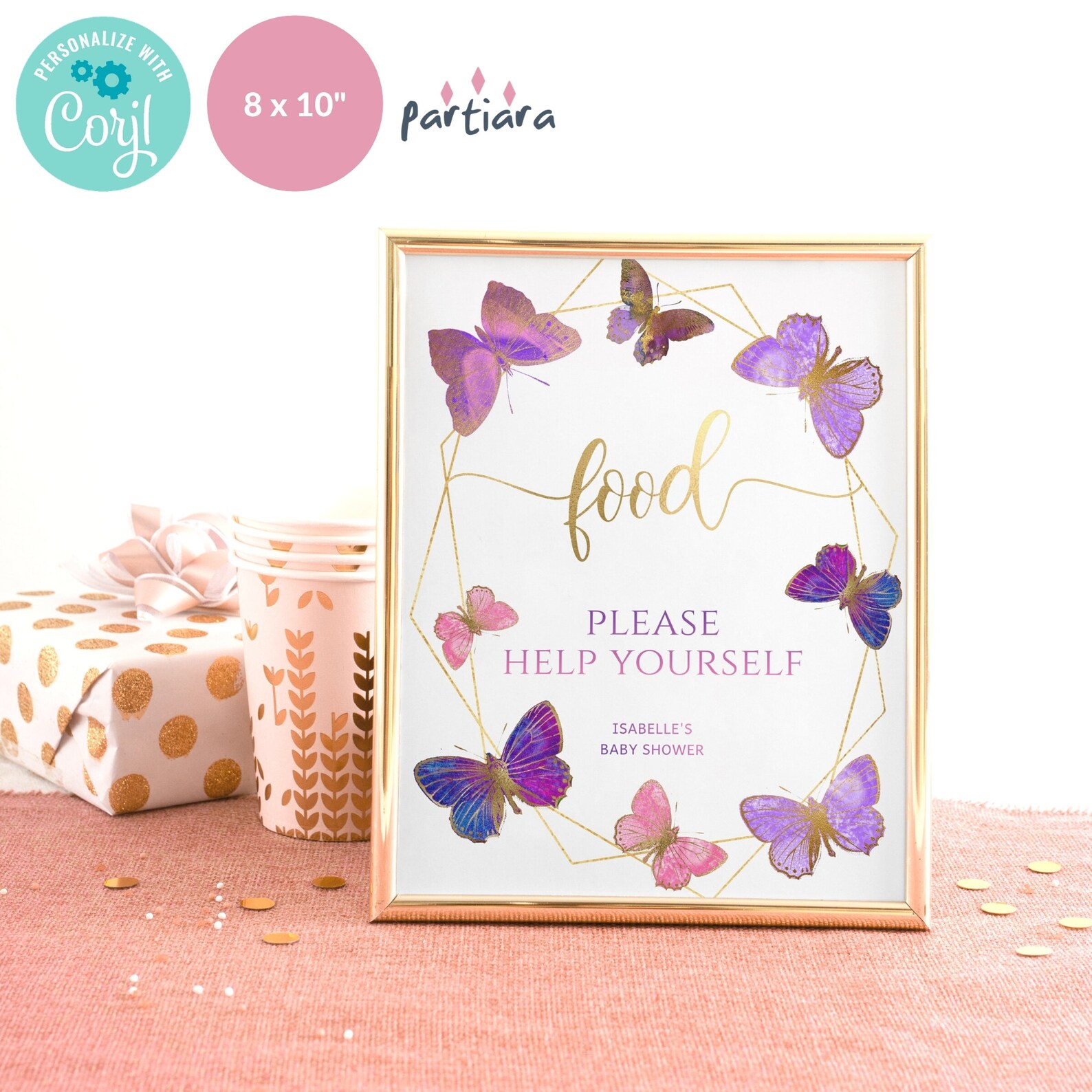 Butterfly Theme Party Food Table Sign DIY EDITABLE TEMPLATE - Etsy