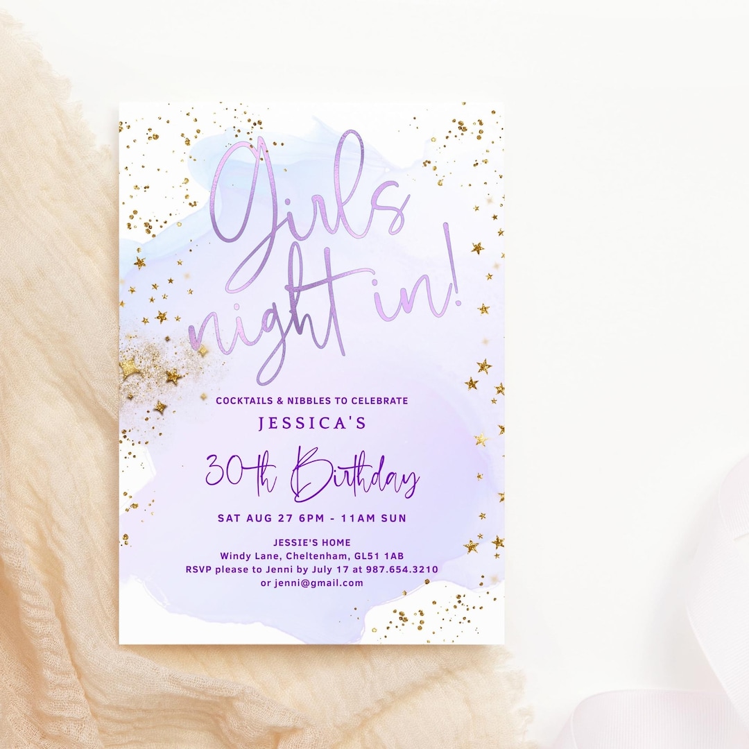 Girls Night in Invitation Template, Ladies Birthday Dinner Party Invite ...