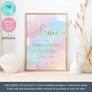 Pastel Rainbow Welcome Sign Printable, Birthday Rainbow Party Welcome ...