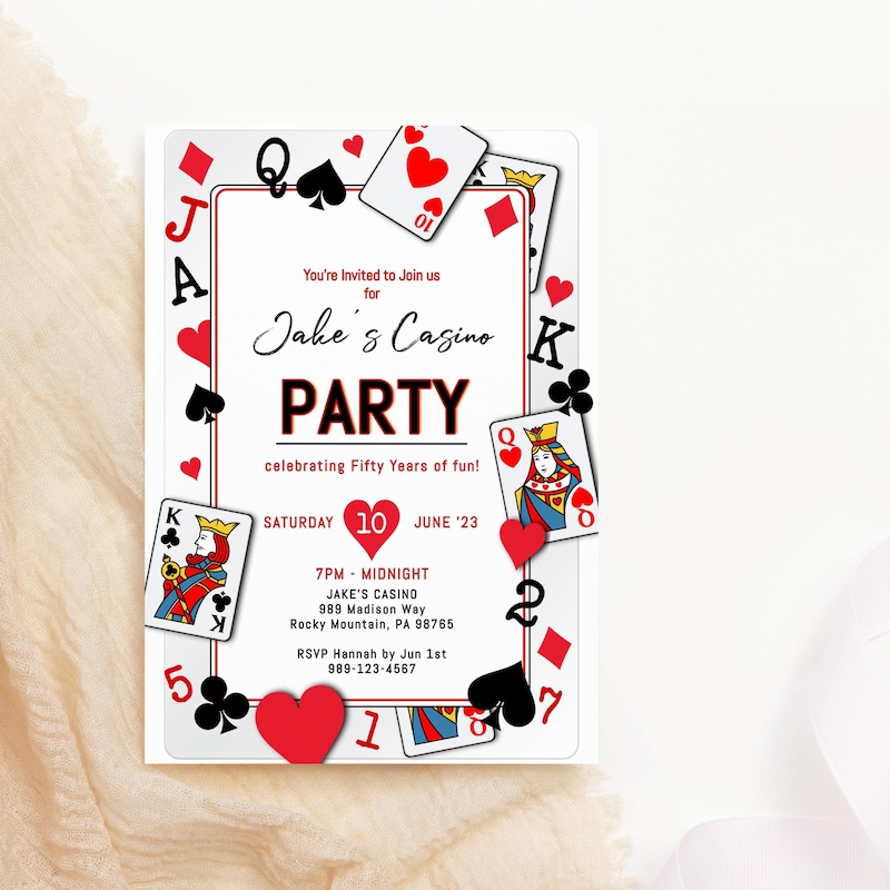 Playing Card Invite - Etsy