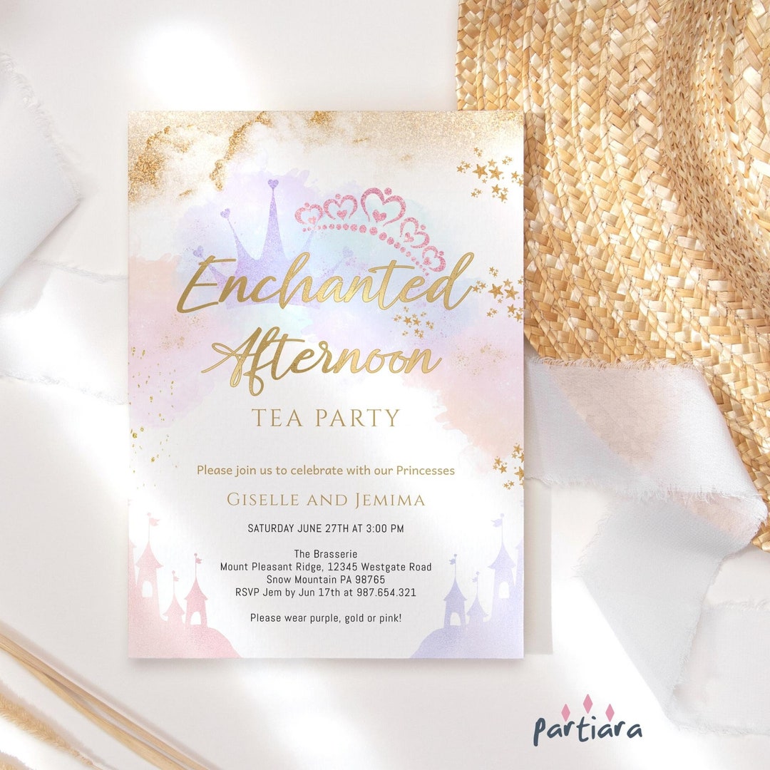 Enchanted Afternoon Tea Party Invitation Princess Template, Fairytale ...
