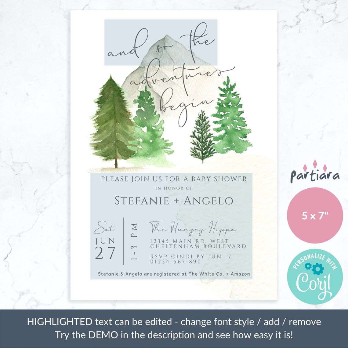 Baby Shower Forest Invite Boy Adventure Party Invitation - Etsy