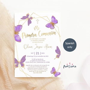 Mi Primera Comunion, Spanish First Holy Communion Invitation Printable ...