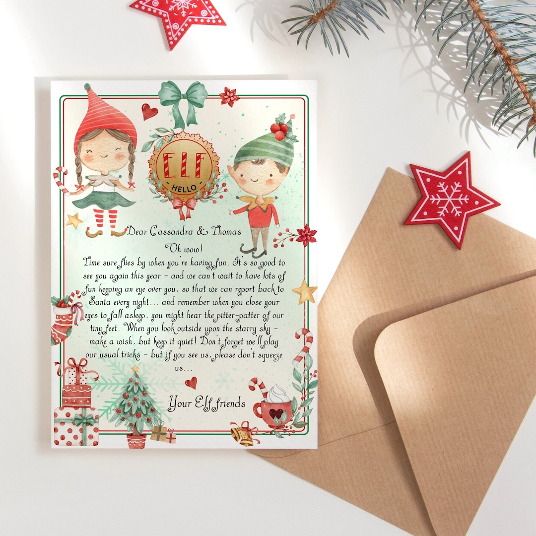 Hello From Your Elf Letter Digital Download Corjl Template, Toddler Boy ...