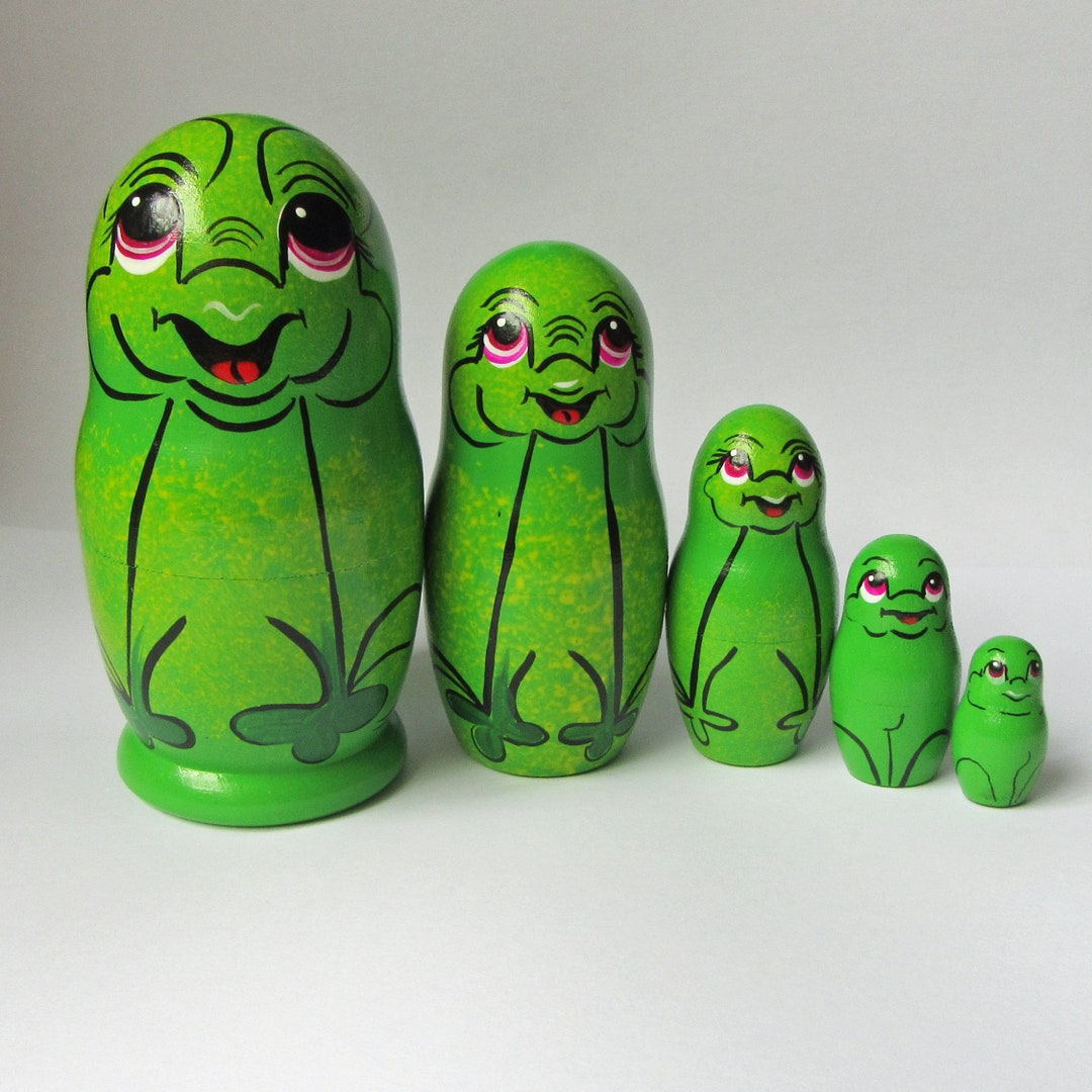 Cute Handmade Frog Nesting Dolls 5 Piece - Etsy