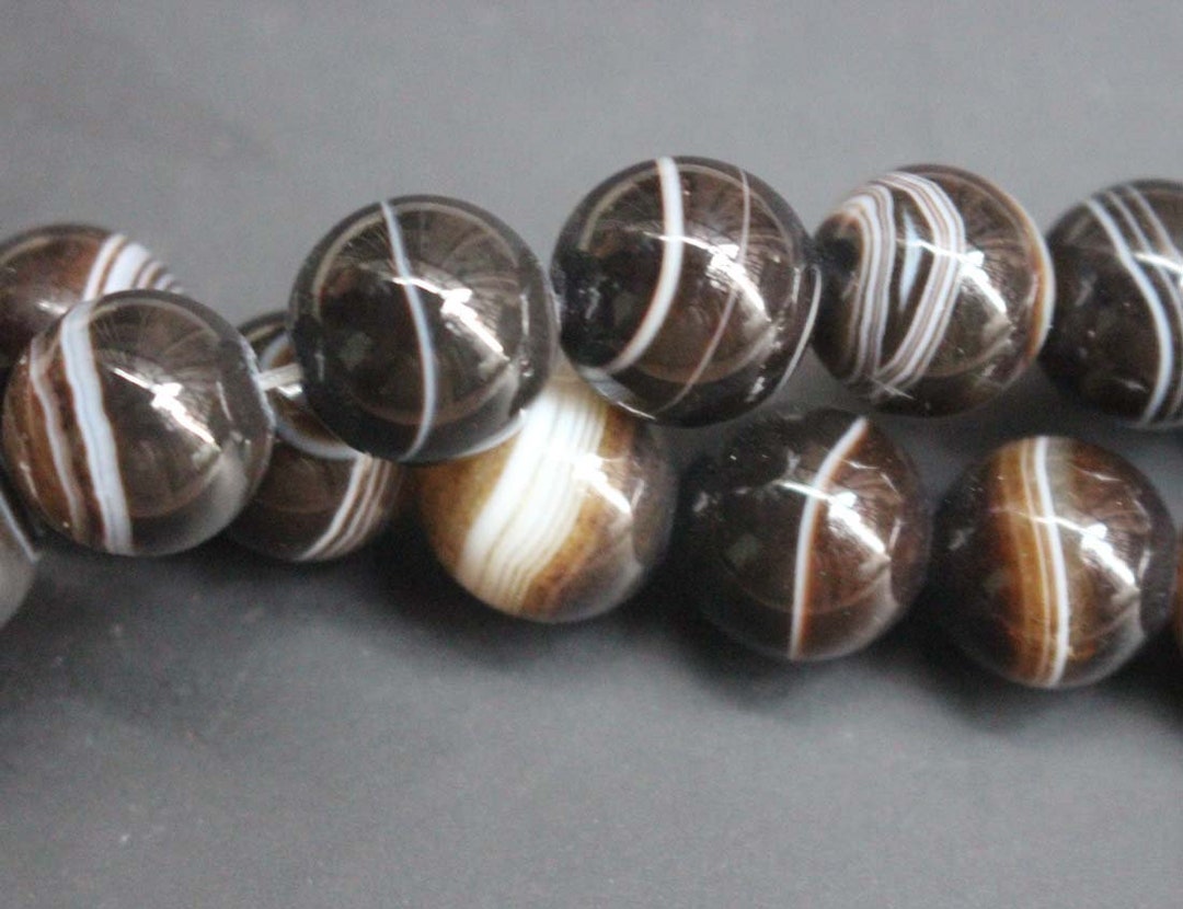 Natural and Smooth Striped Agate Beadsstriped - Etsy