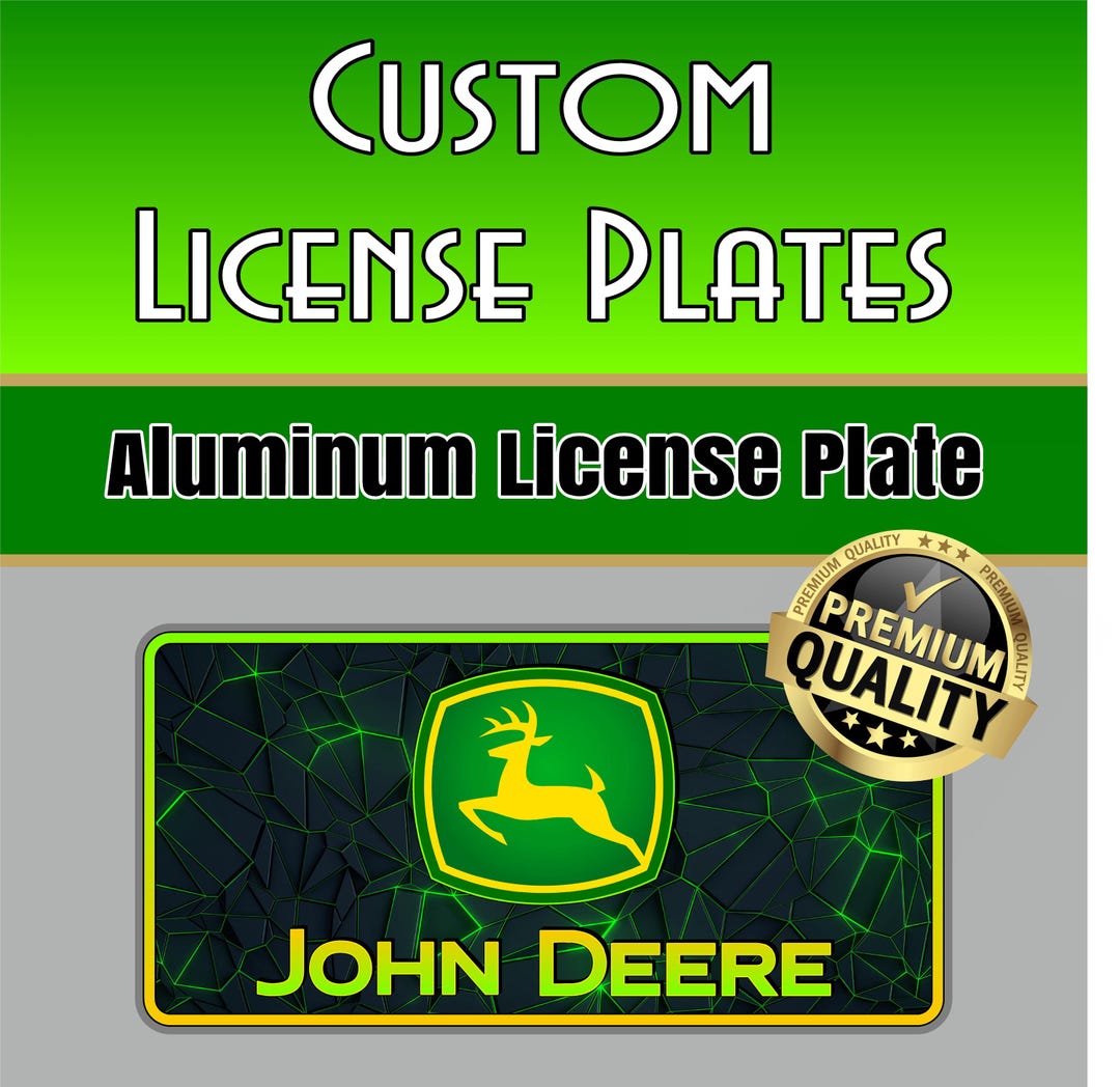 John Deere Aluminum Sublimation .045" (1.12mm) License Plate - Etsy