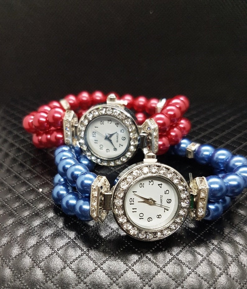 Ladies Pearl Dress/cocktail Watch. Adjustable Stretch Bracelet - Etsy UK