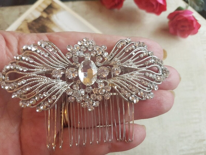 High Sparkle Large Angel Wing Hair Comb Hair Accessory. Tiara - Etsy