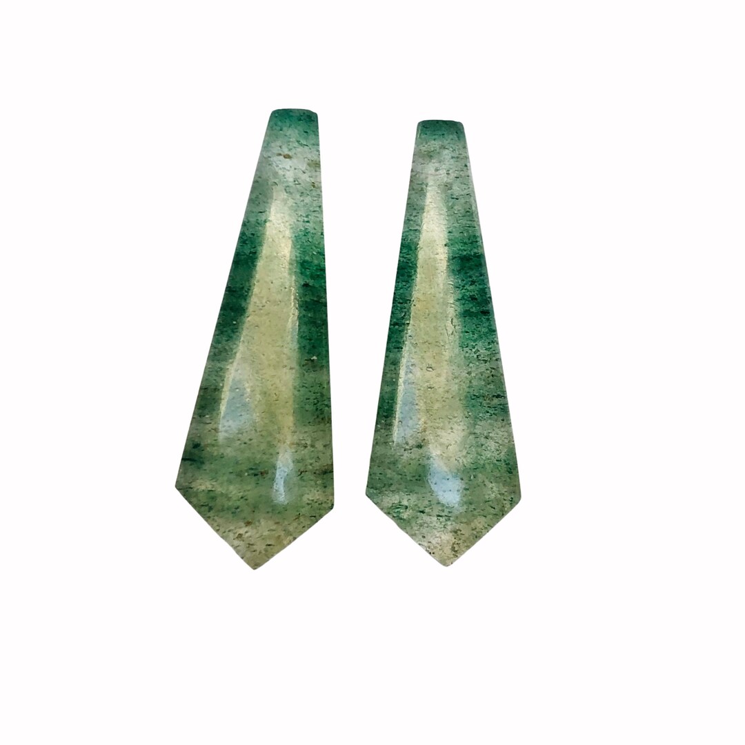 Natural Green Strawberry Long Kite Shape Gemstone, Matching Pair ...