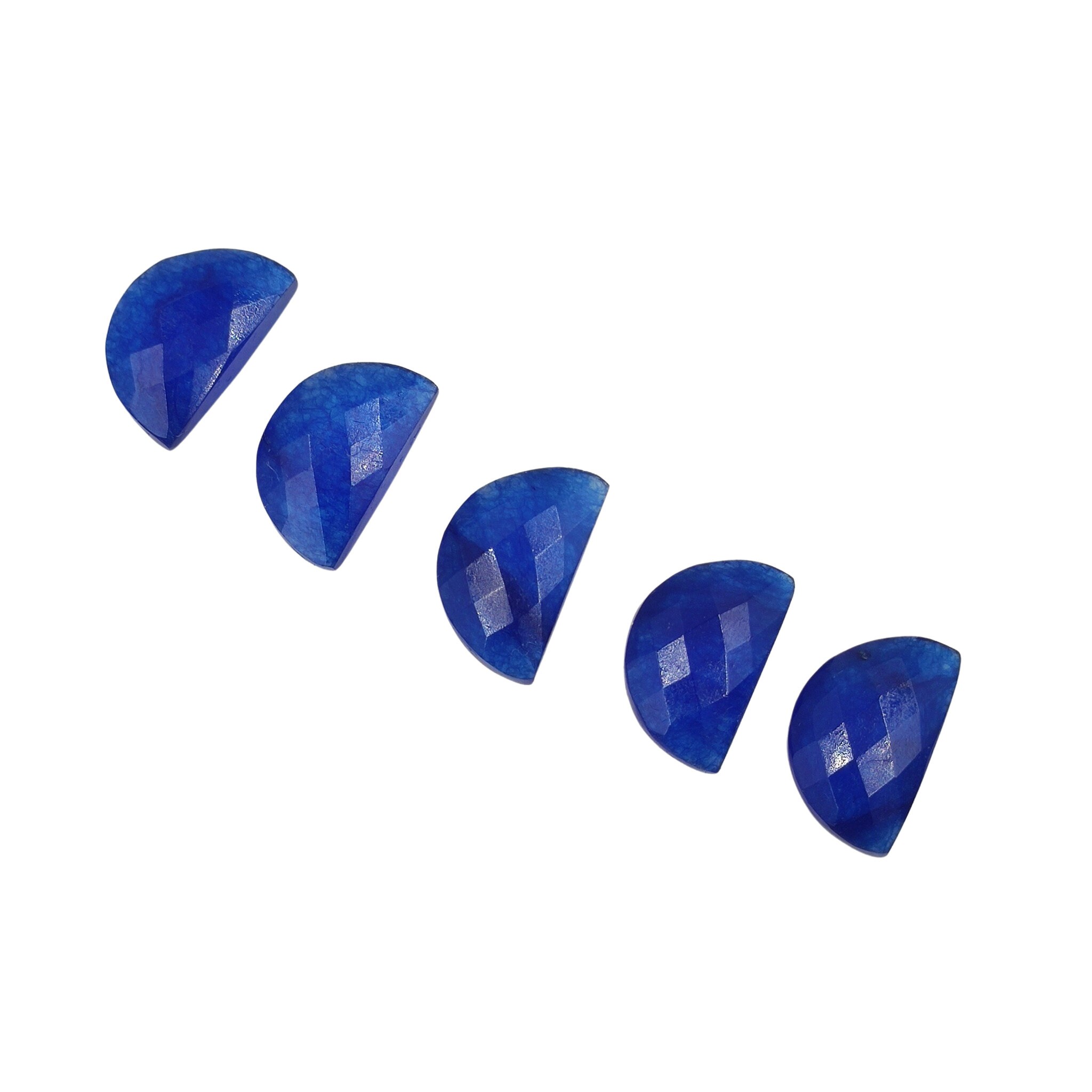 2 Pieces Blue Quartzite Faceted D' Shape Gemstone Size - Etsy