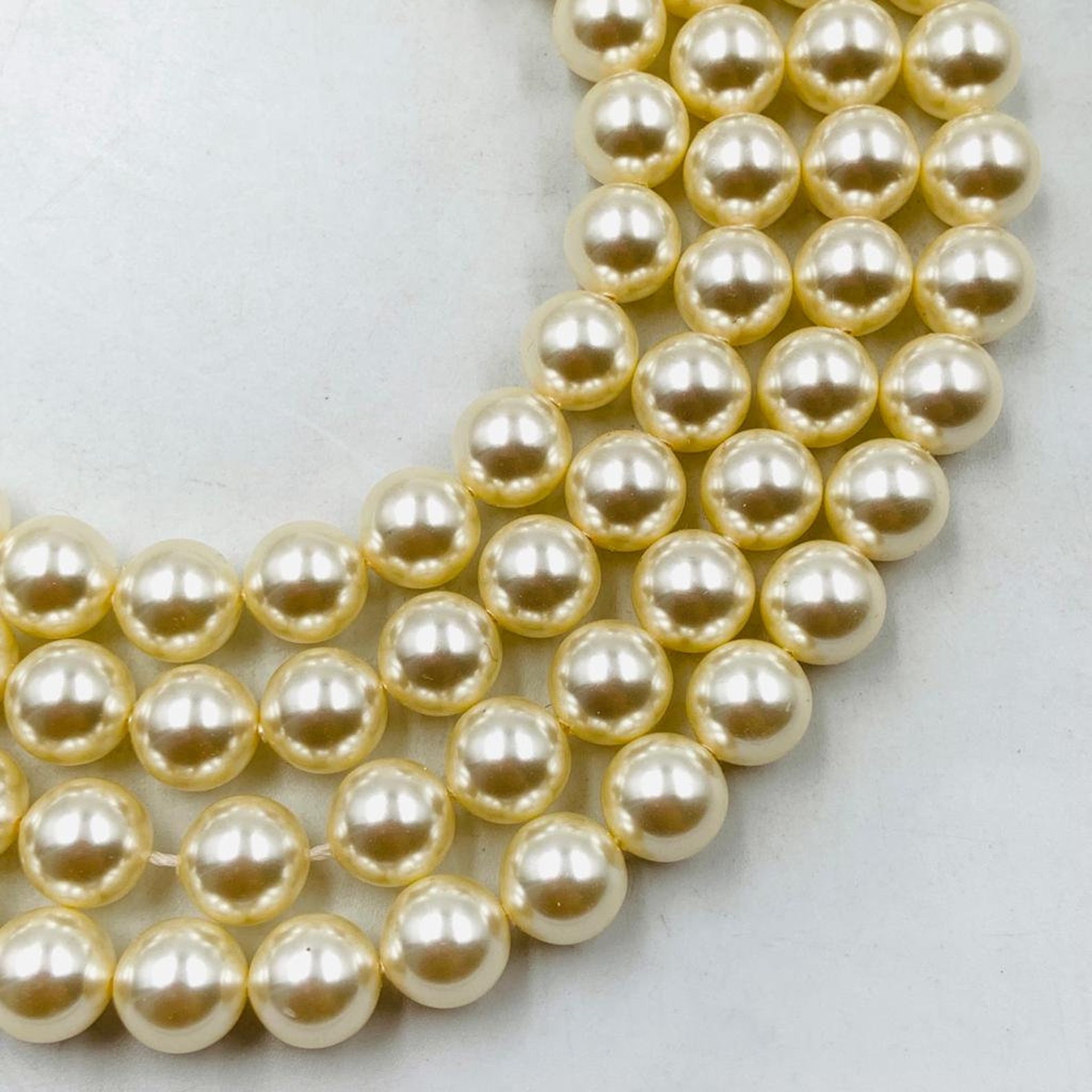 Crystal Cream (001 620) Genuine Swarovski 5810 Pearls Round Glass Beads ...
