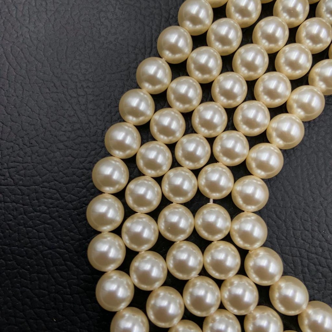 Crystal Cream (001 620) Genuine Swarovski 5810 Pearls Round Glass Beads ...