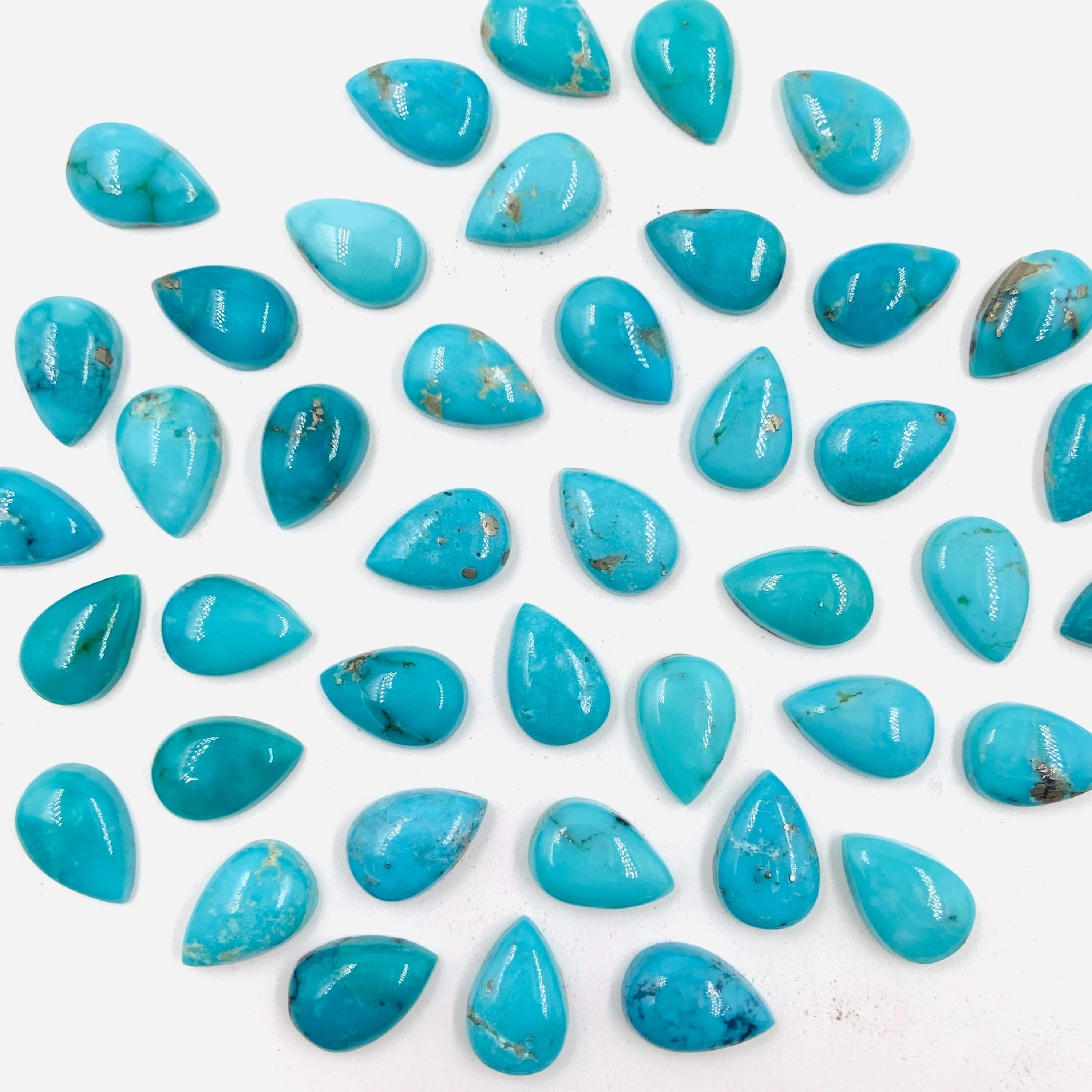 Natural Arizona Turquoise Pear Shape Gemstone CALIBRATED Loose Stone ...