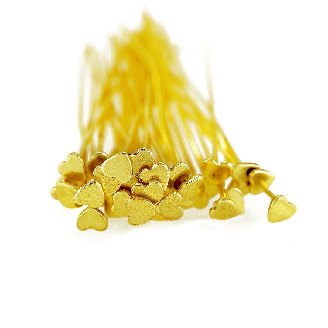 50 Pcs Gold-plated Decorative Head Pins, 52mm, Fancy Headpins, Gold ...