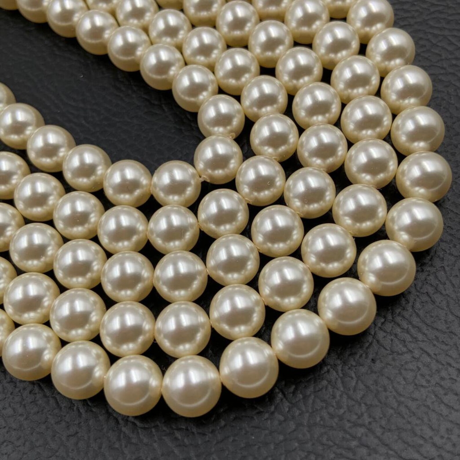Crystal Cream (001 620) Genuine Swarovski 5810 Pearls Round Glass Beads ...