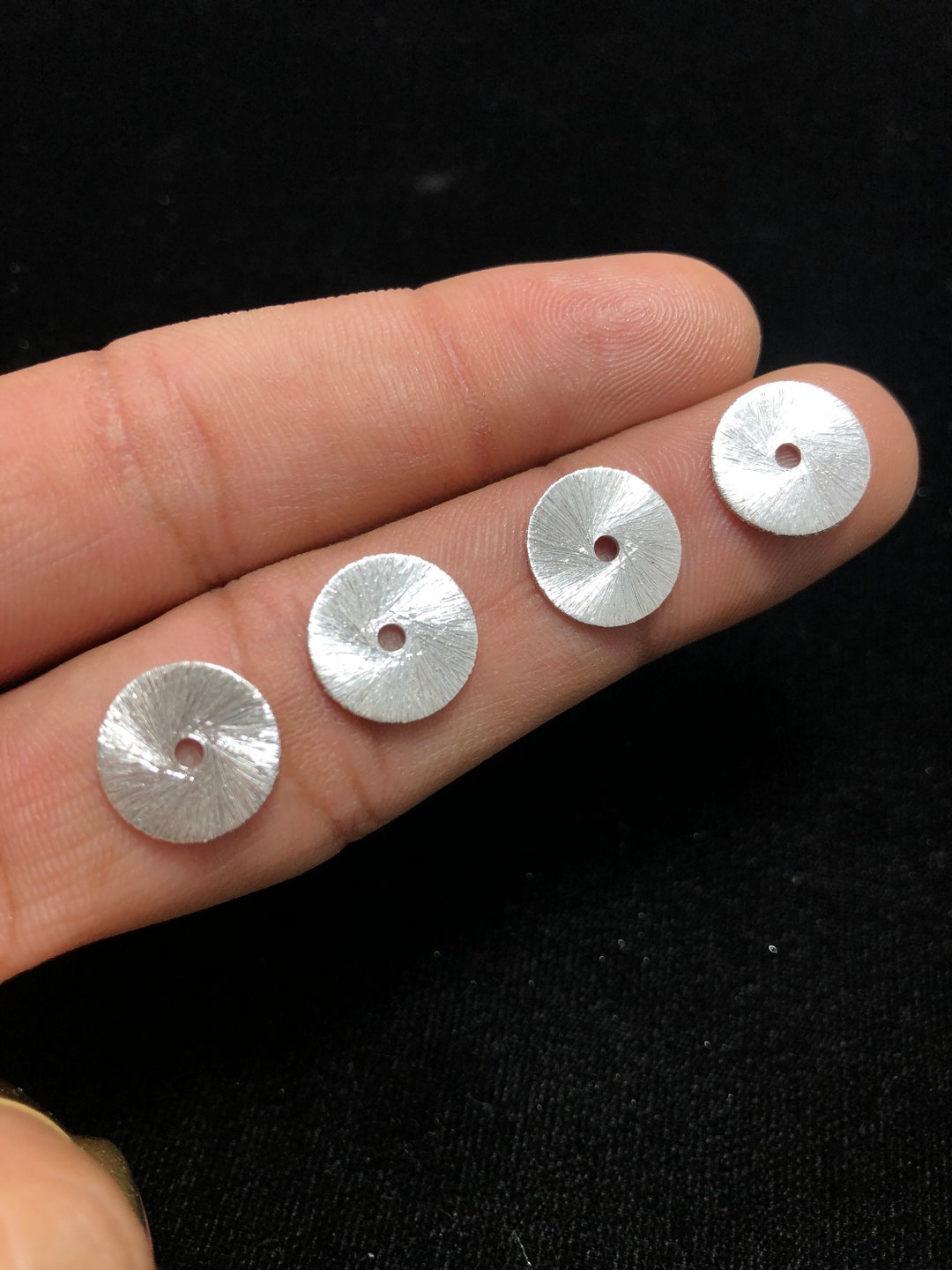10mm 12mm Silver Flat Disc Spacer, Silver Plated Heishi Beads,brushed ...
