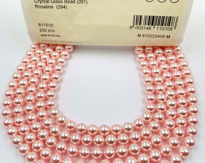 Rosaline Crystal (001 294) Genuine Swarovski 5810 Round Pearls Round ...