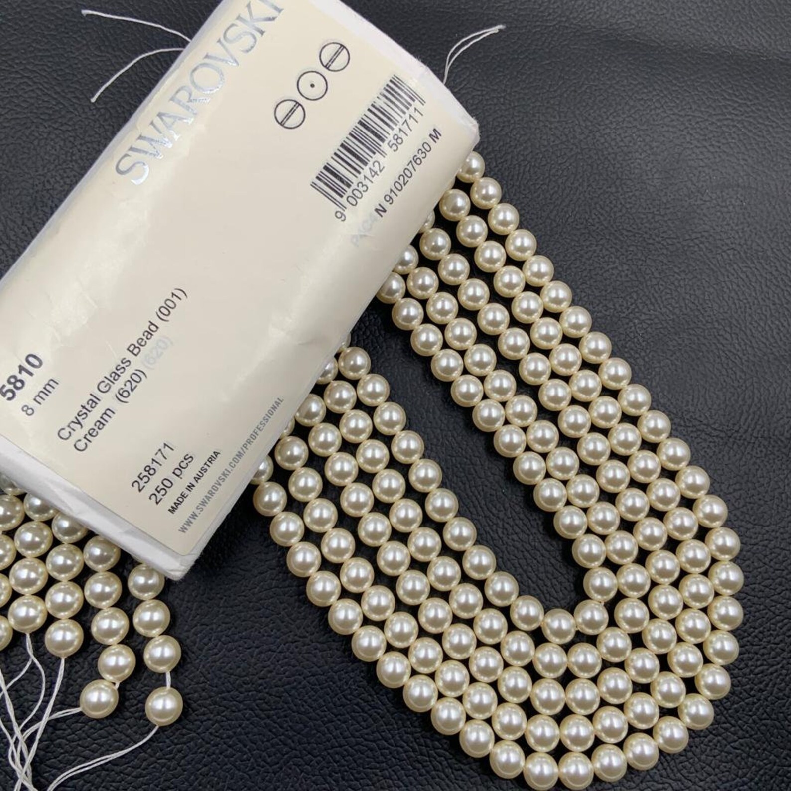 Crystal Cream (001 620) Genuine Swarovski 5810 Pearls Round Glass Beads ...