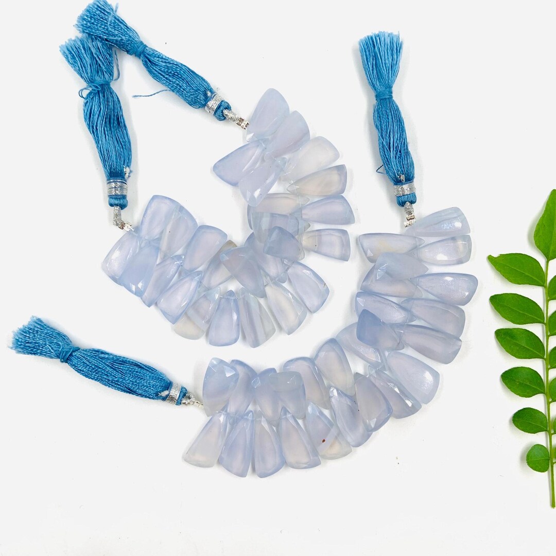 4 Inches Natural Blue Lace Agate Sail Crown Cut Gemstone Side Drill ...