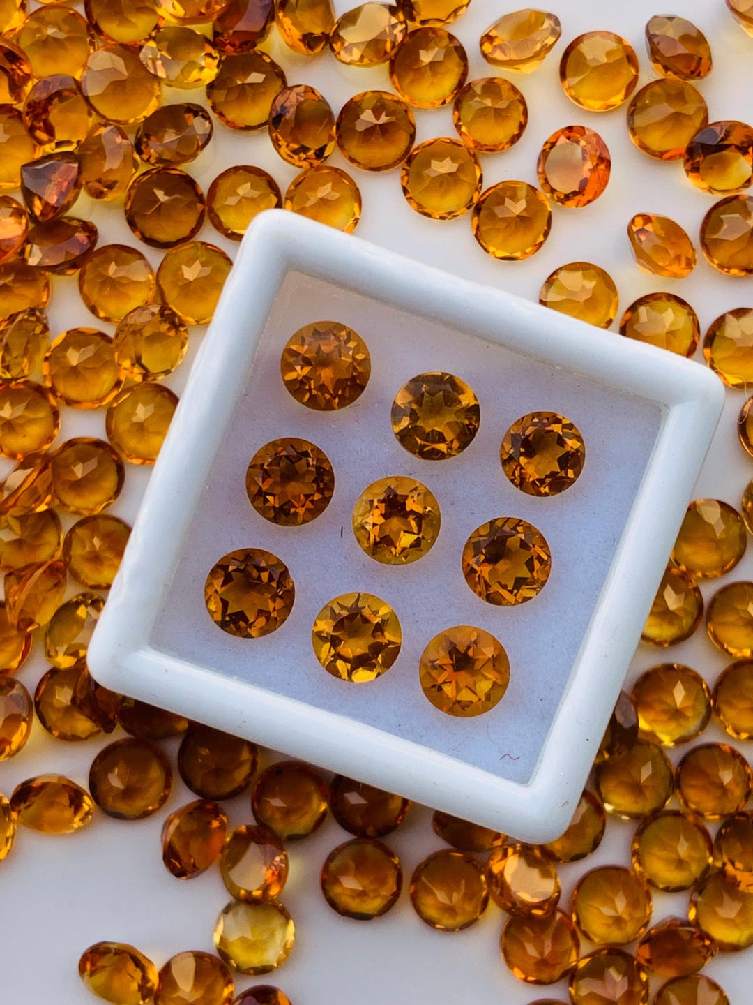 Natural Citrine Faceted Round Shape Cut Stone CALIBRATED Loose Stone ...