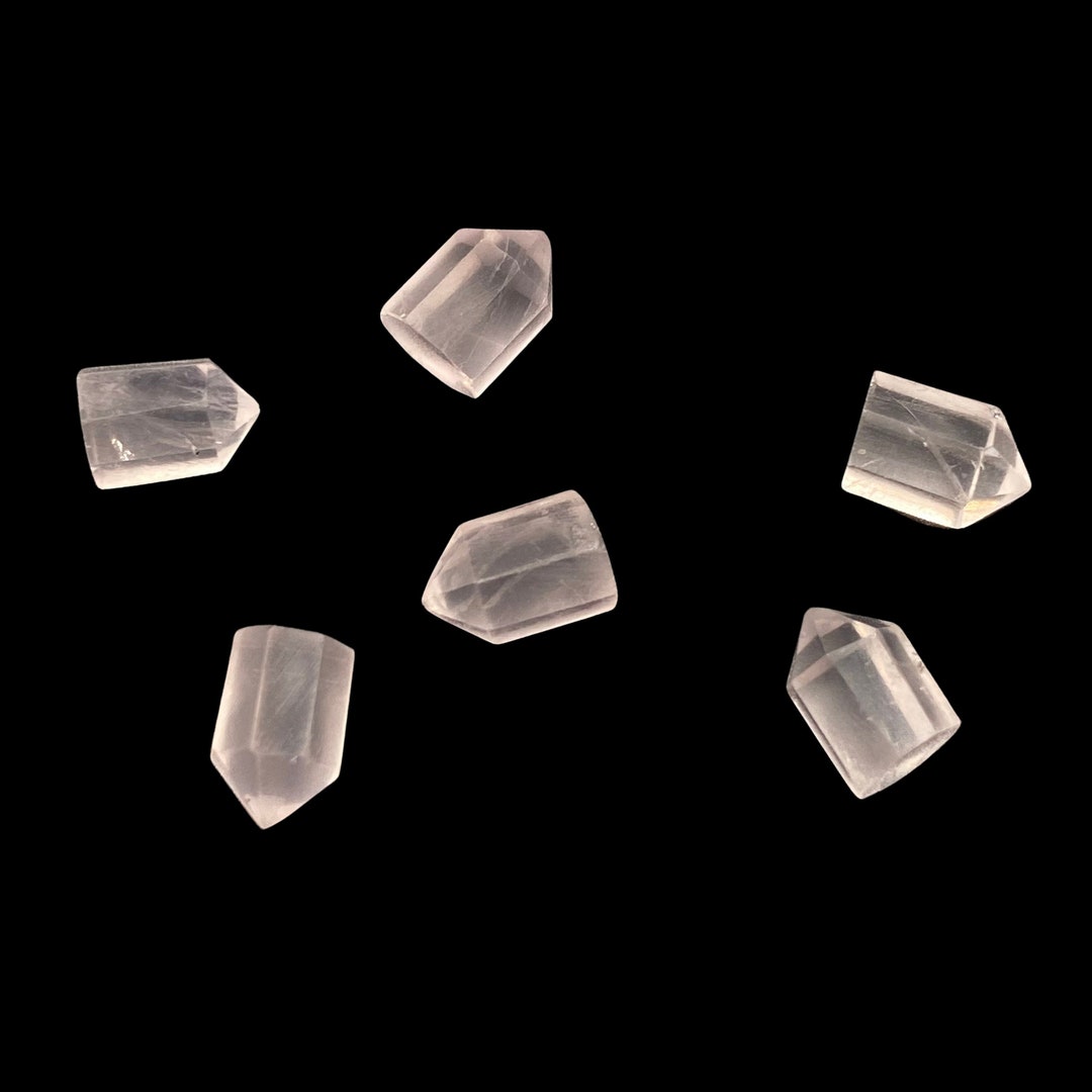 6 Stück Natürliche Rosenquarz, Single Point Facettierte Bleistift Form ...
