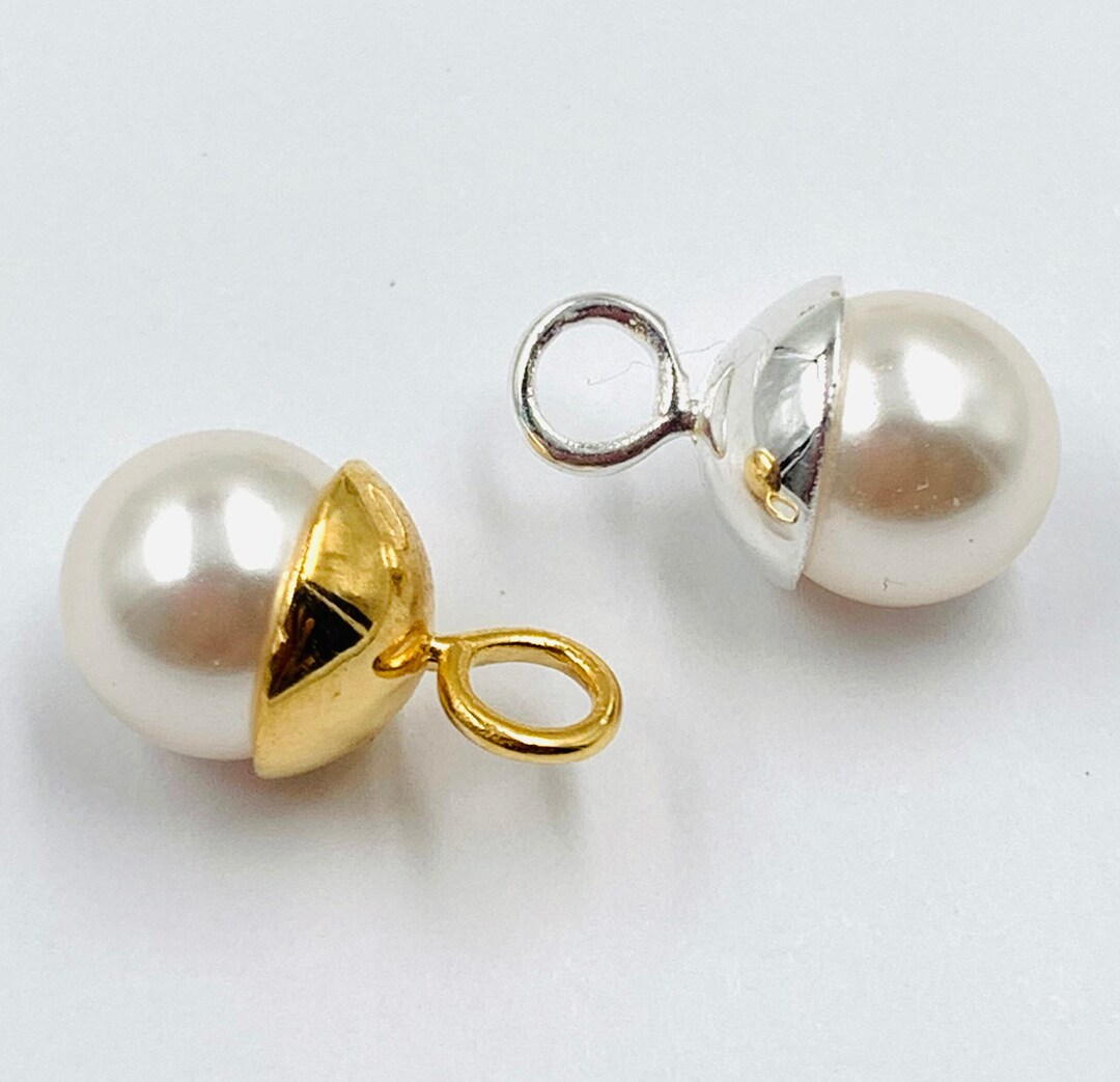 5818 Swarovski 8mm Crystal White (001 650) Round Half Drilled Pearls ...