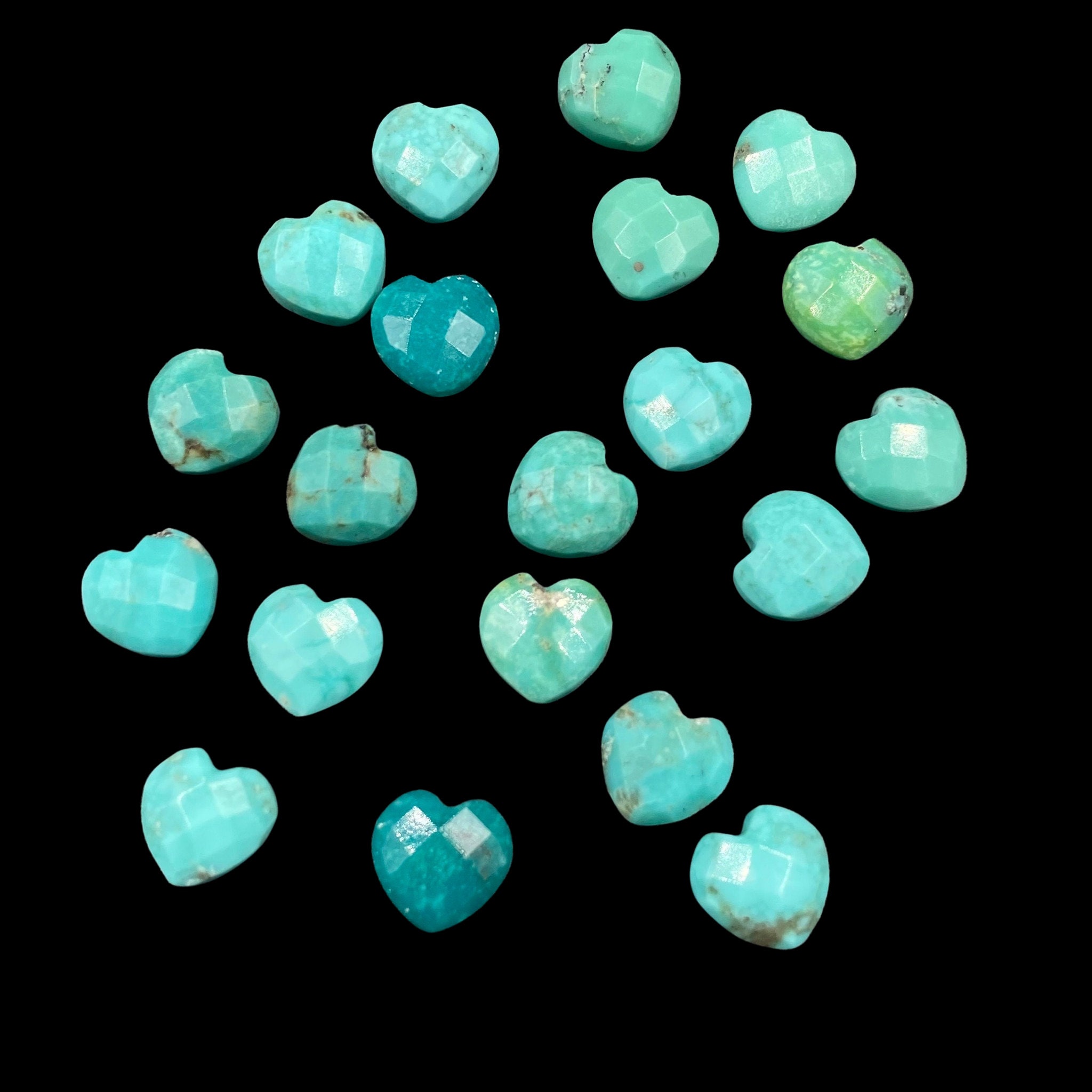 Natural Arizona Turquoise Hand Carved Heart Shape Loose - Etsy