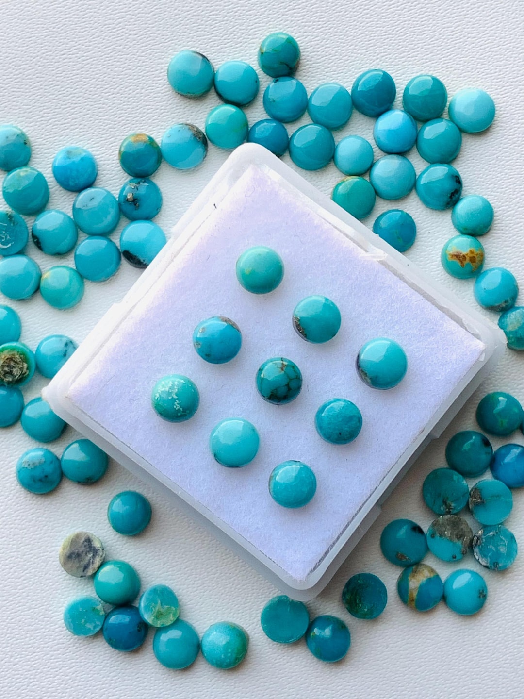 Natural Arizona Turquoise Smooth Round Gemstone Cabochon, CALIBRATED ...