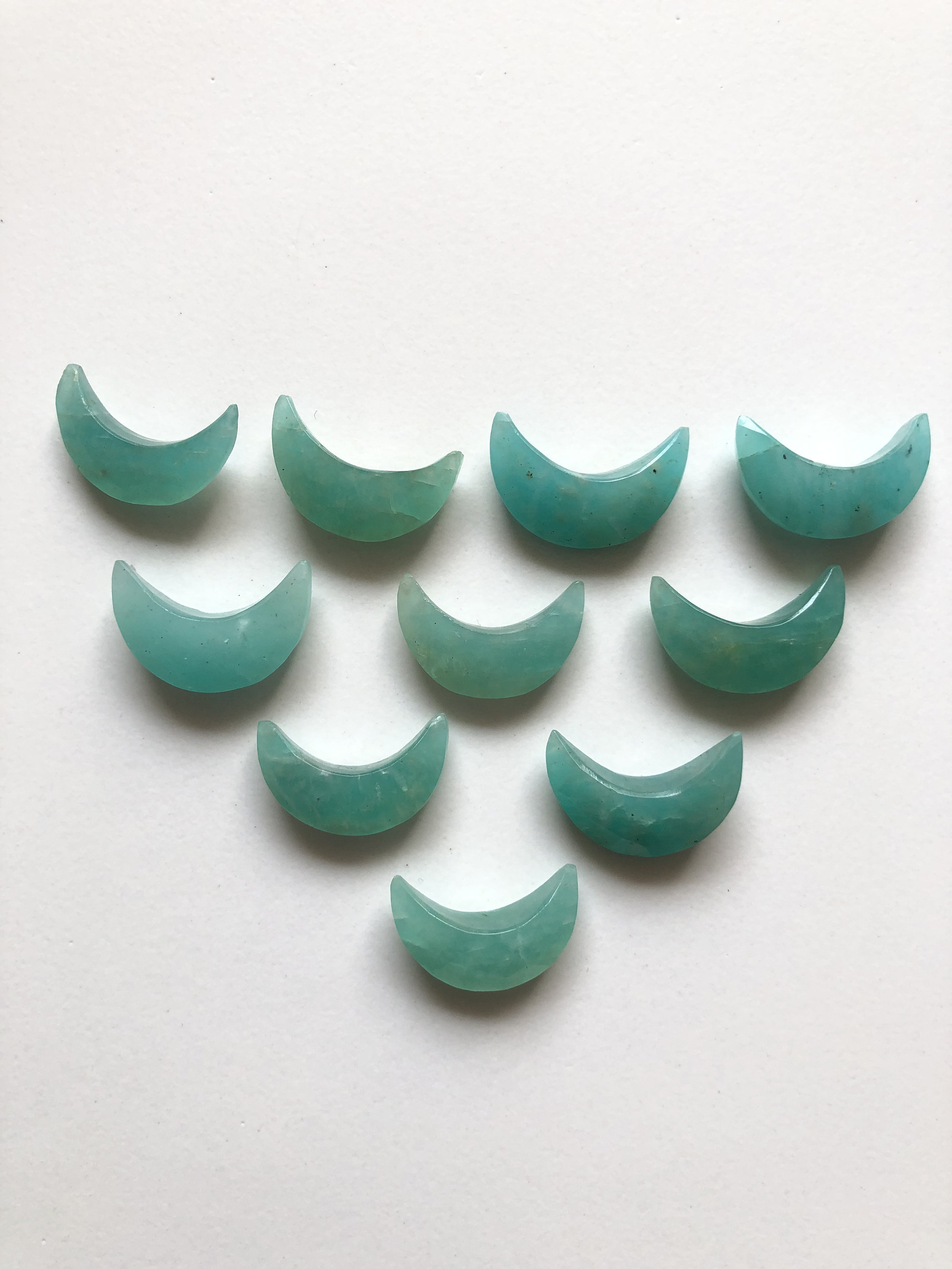 2 Pieces Natural Amazonite gemstone Crescent moon shape | Etsy