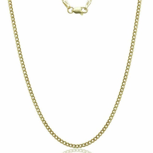 Solid 14K Gold Cuban Link Chain Necklace | Etsy