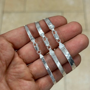 925 Sterling Silver Herringbone Chain 3.5mm 4.5mm 5.5mm Bracelet ...