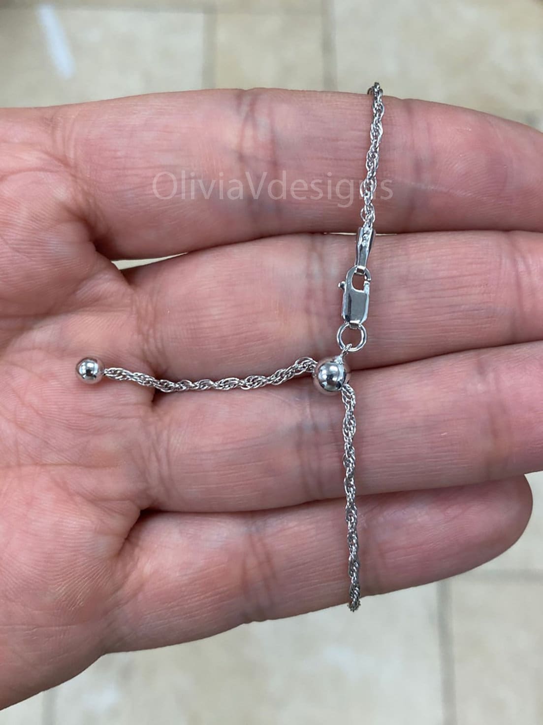 925 Sterling Silver Solid Loose Rope Adjustable Chain Necklace - Etsy