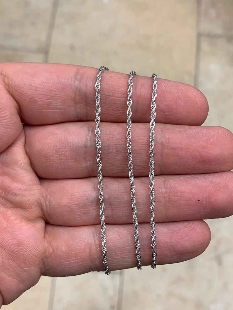 925 Sterling Silver Solid Loose Rope Adjustable Chain Necklace | Etsy