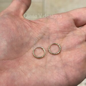 14k Diamond Cut Endless Gold Hoops Gold Endless Hoops 14k Gold Hoops ...