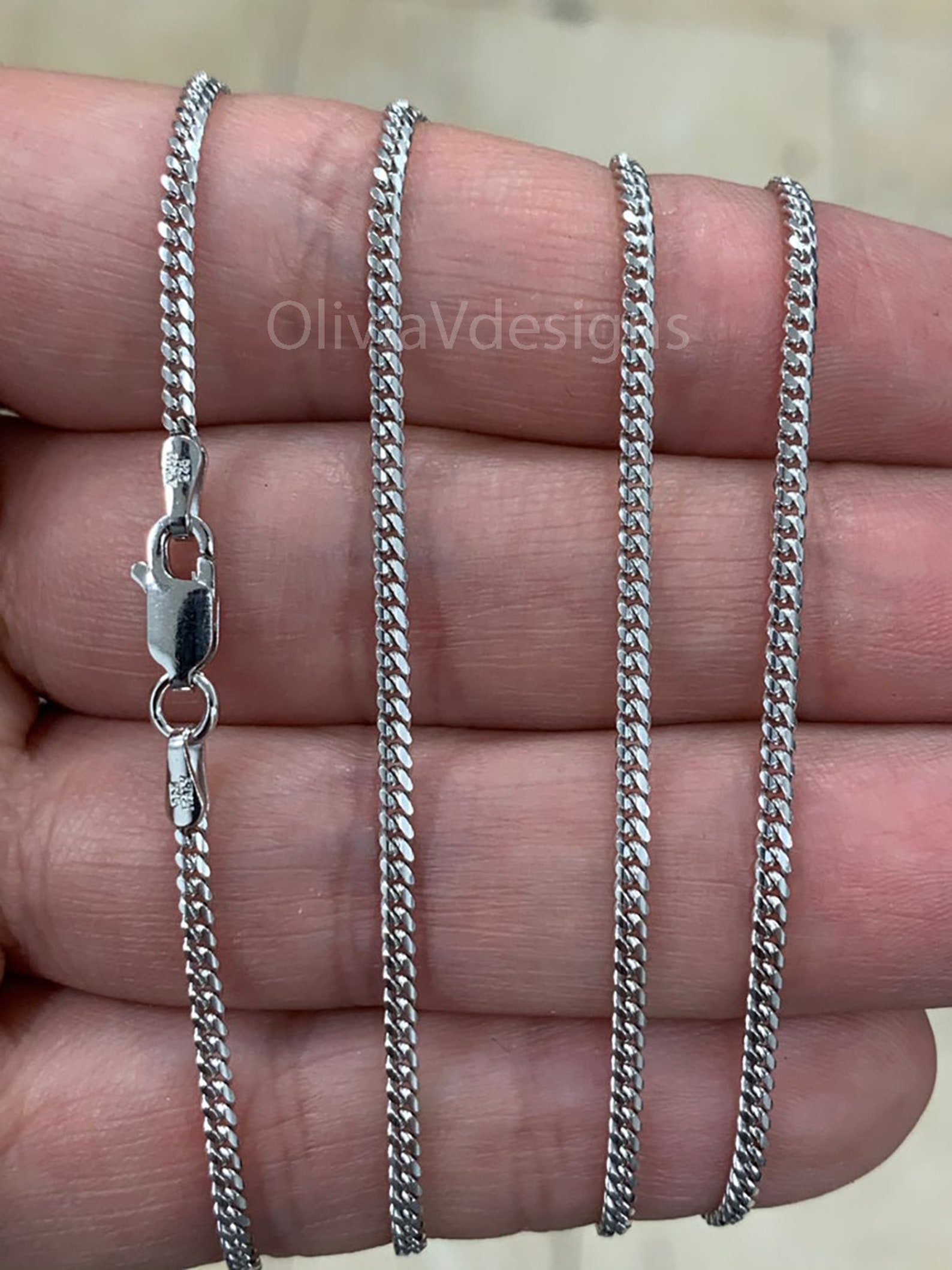 925 Sterling Silver Italian Solid Cuban Curb Link Chain - Etsy