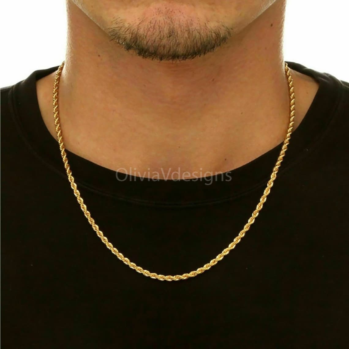 Rope Style Chain Necklace for Men Men's 925 Sterling - Etsy