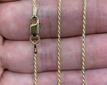 Solid 925 Sterling Silver 14K Gold Vermeil Italian Rope Chain | Etsy