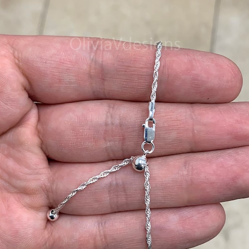 Adjustable 925 Sterling Silver Chain Necklace Franco - Etsy