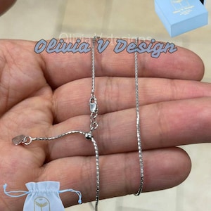 1.00mm Solid Adjustable Popcorn Chain REAL 14K White Gold up to 22 ...