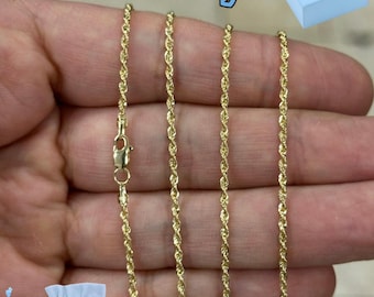 Vintage 18ct Yellow Gold Trace Chain, 1.4mm Sparkly Diamond Cut Flat ...
