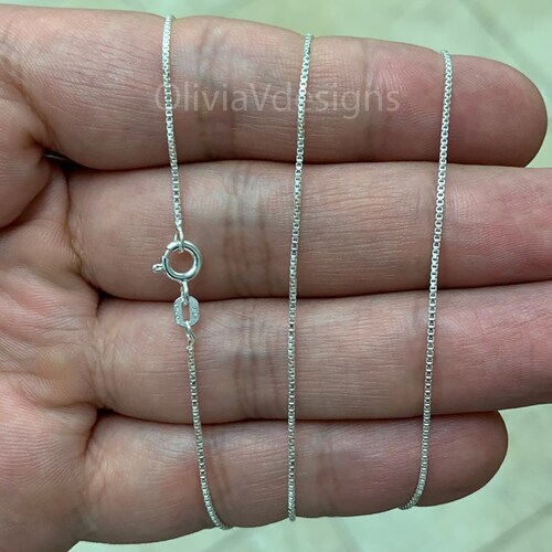 925 Sterling Silver Rhodium Finish Box Chain - Etsy