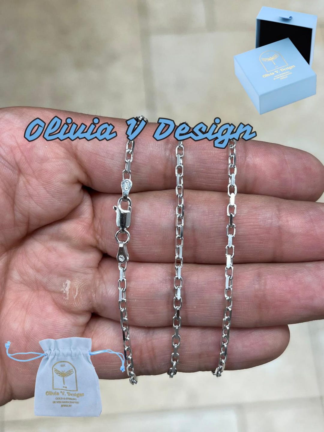 925 Sterling Silver Anchor Forzentina Link Necklace 2.2mm, Sterling ...