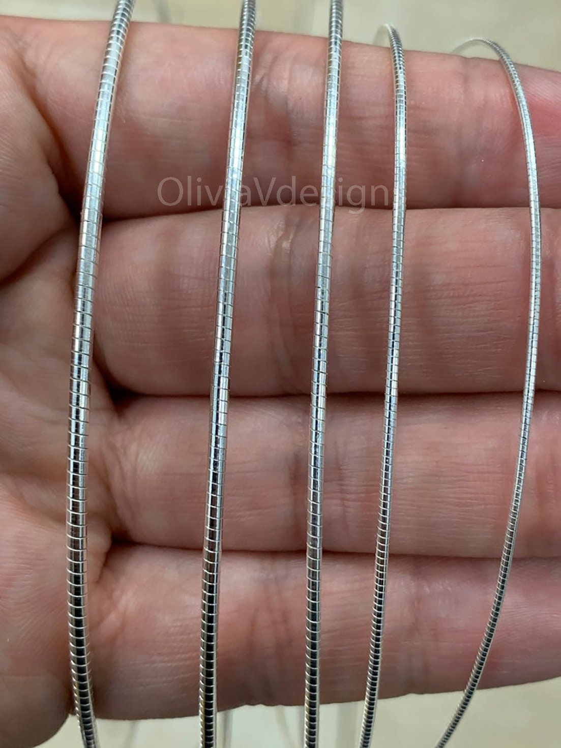 925 Sterling Silver Round Omega Necklace Flex Layering Chain - Etsy