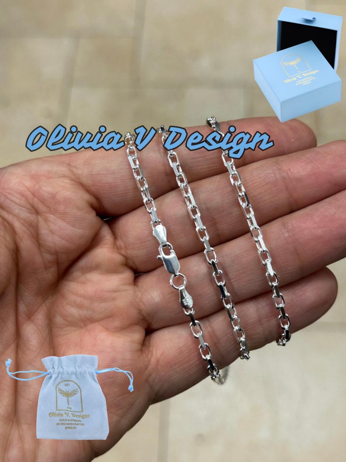 925 Sterling Silver Anchor Forzentina Link Chain Necklace (2.7mm) - Etsy