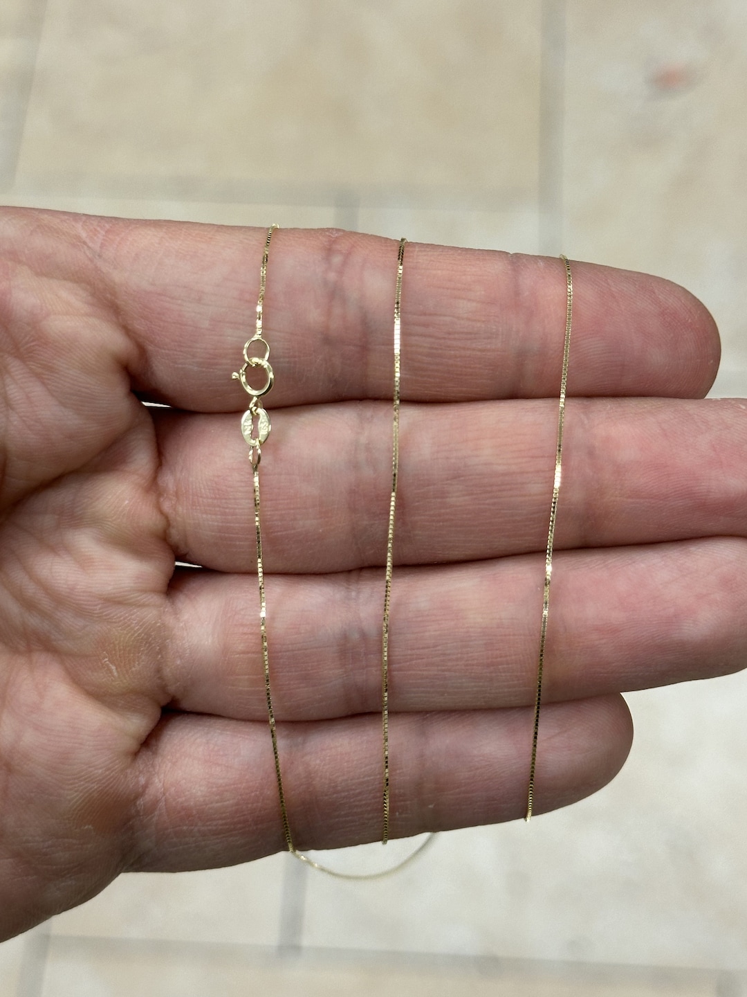 Solid 14K Gold Box Chain Necklace Dainty Layered Necklace - Etsy