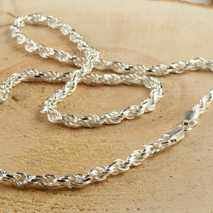 Sterling Silver Necklace Solid 925 Silver Chain Necklace - Etsy