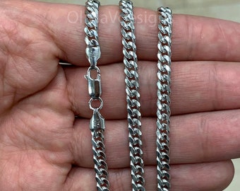 Sterling Silver Round Curb Chain Bulk Curb Chain Unfinished - Etsy