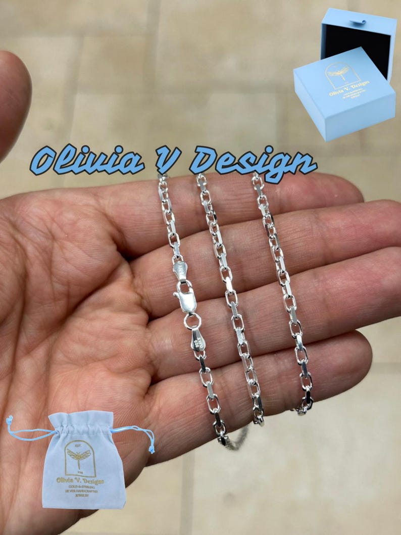 925 Sterling Silver Anchor Forzentina Link Chain Necklace (2.7mm) - Etsy
